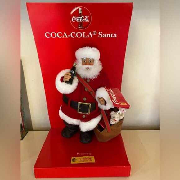 Steiff | Holiday | Coca Cola Steiff Santa Clause With Gift Bag With ...